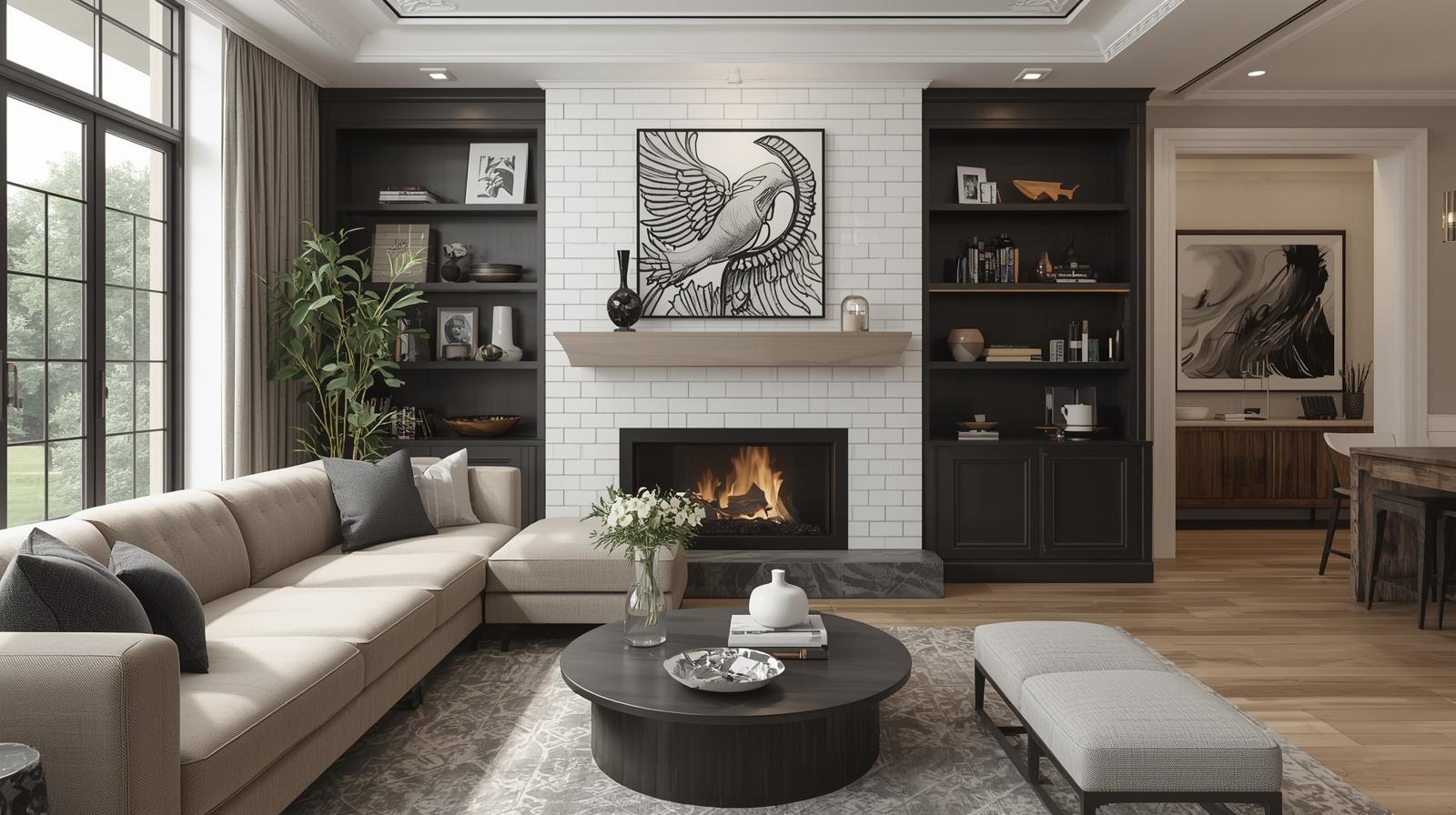 Living Room Subway Tile Ideas & Design Trends For 2025