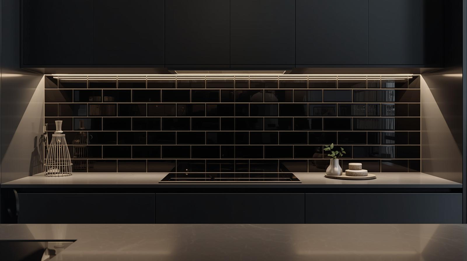 Black Subway Tile Kitchen Backsplash | Try Our $1 Sample