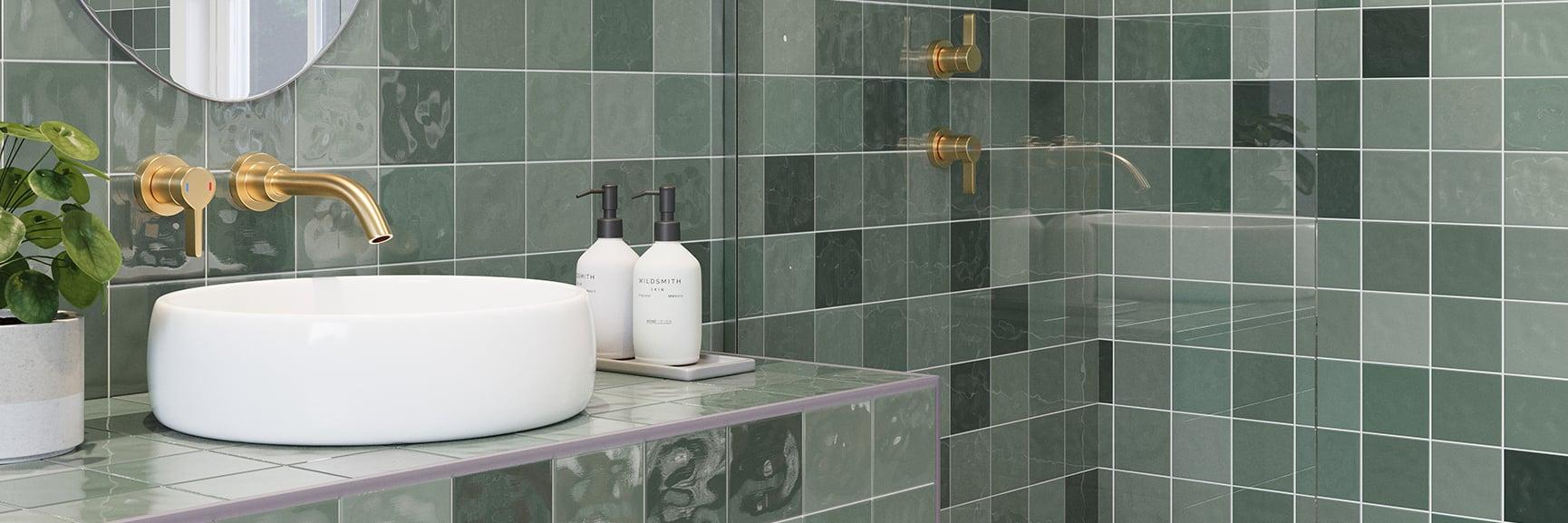Emerald Green Subway Tile Bathroom | Try Our $1 Sample