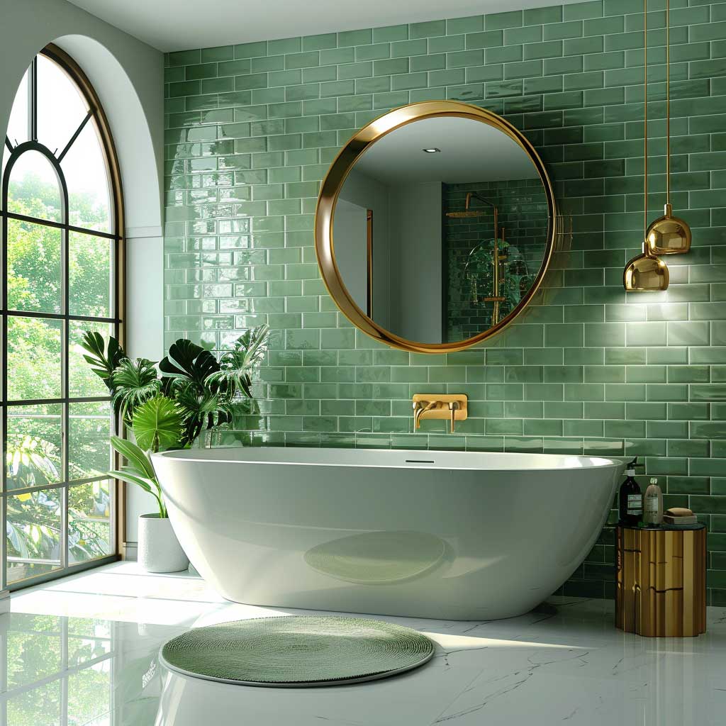 Light Green Subway Tile Bathroom | Get A $1 Sample