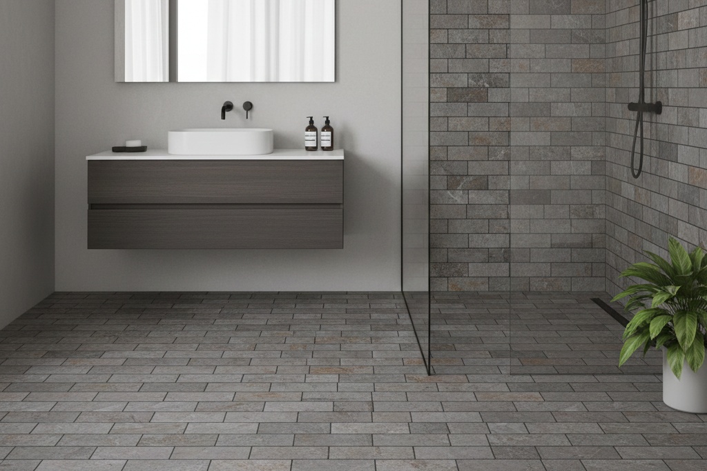 Subway Tile Bathroom Floor | Try Our $1 Tile Sample
