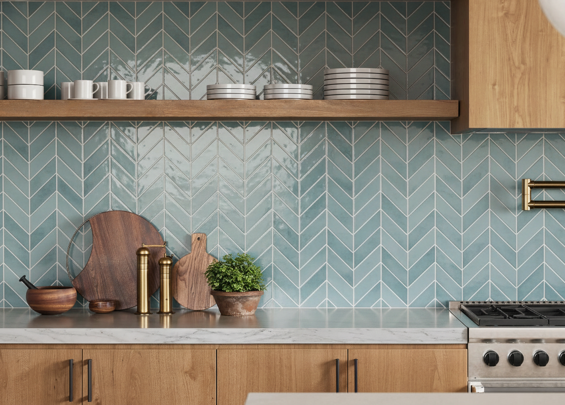 Herringbone 3x8 Subway Tile | Try Our $1 Tile Sample