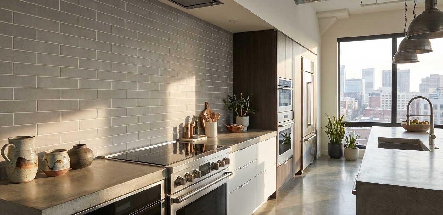 Cement Look Subway Tiles For Kitchen | Try Our $1 Sample