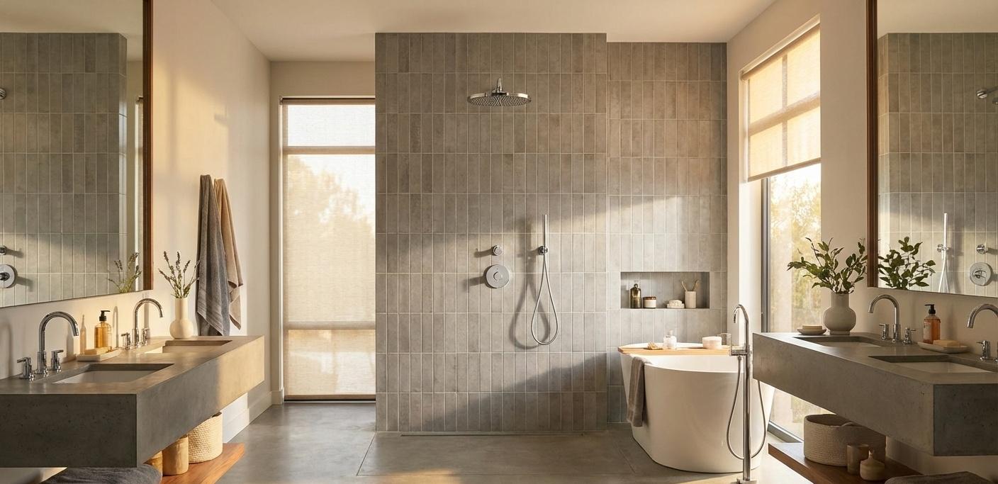 Cement Look Subway Tiles For Wet Rooms | Get A $1 Sample
