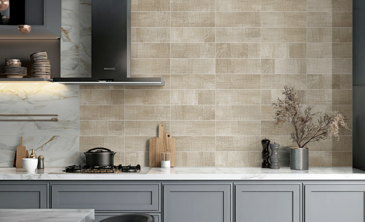 Fabric Look Subway Tiles For Backsplash | Get A $1 Sample