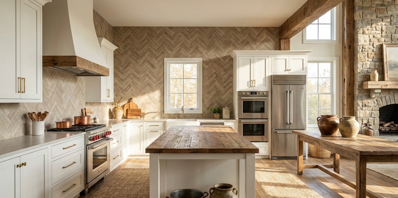 Fabric Look Subway Tiles For Modern Kitchens | Buy $1 Sample