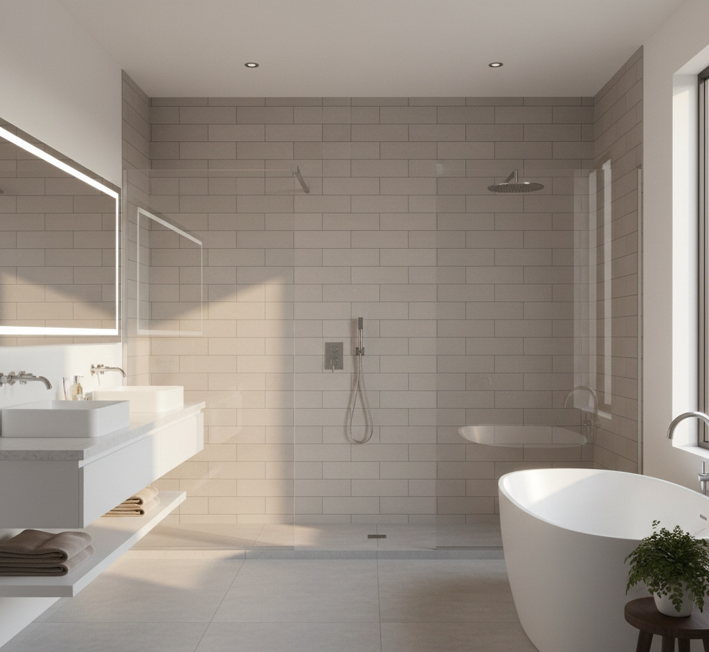 Limestone Look Subway Tiles For Bathroom | Get $1 Sample