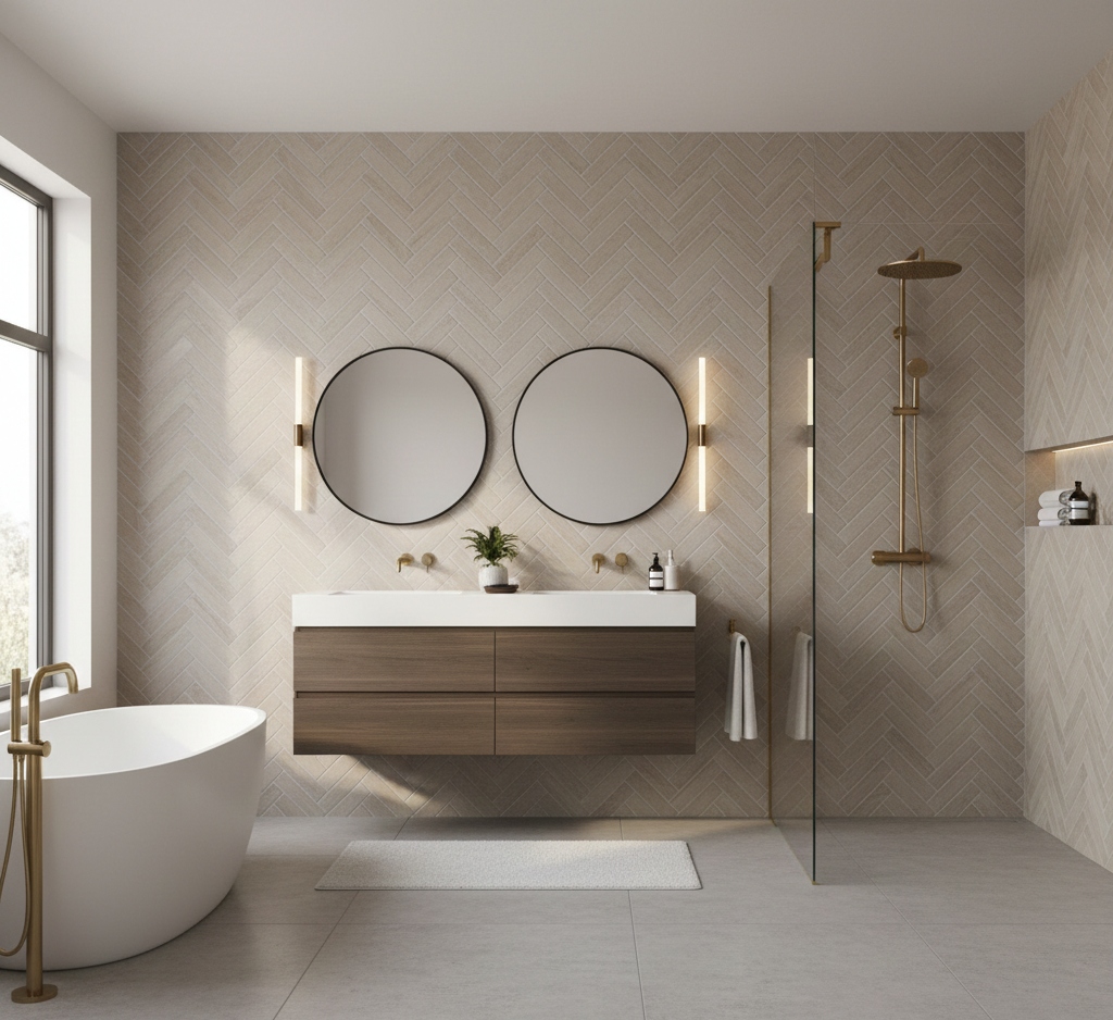 Limestone Look Subway Tiles For Bathroom | Get $1 Sample