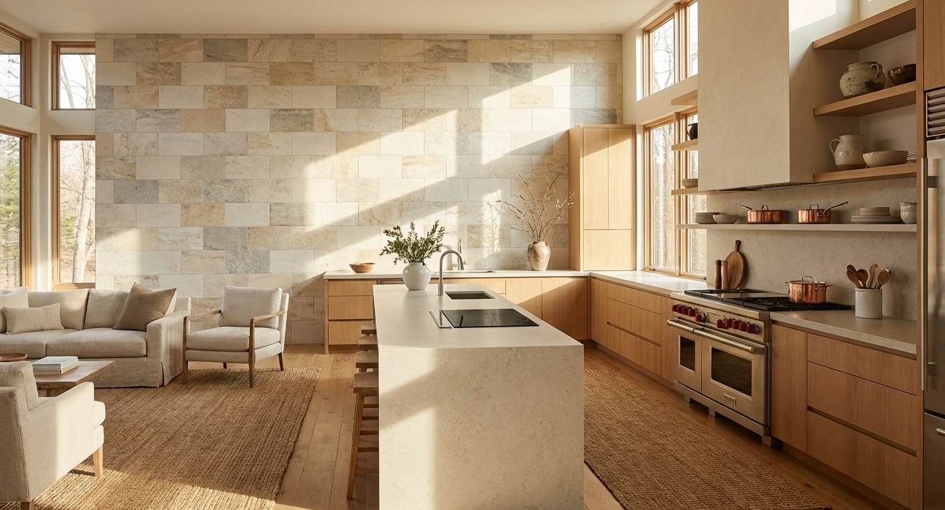 Stone Look Subway Tiles For Modern Kitchens | Get $1 Sample