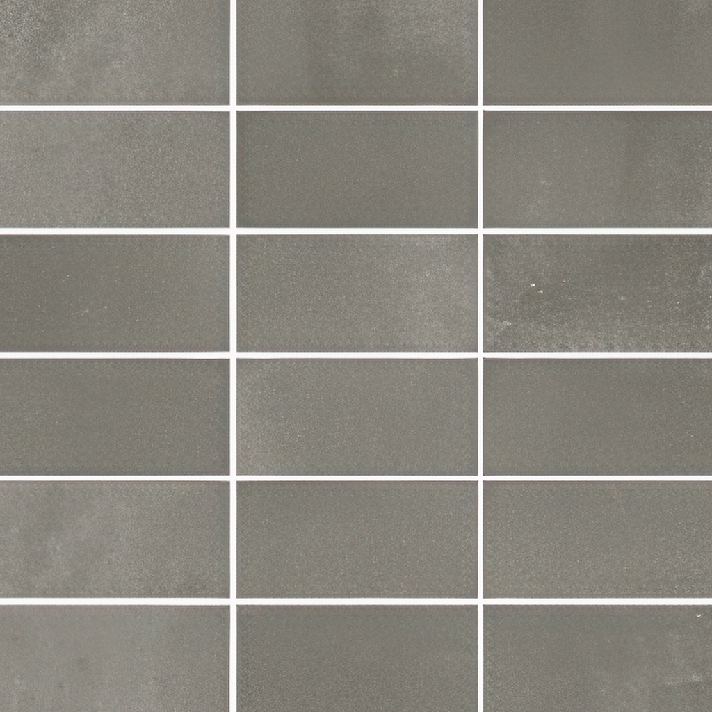 Colossal 2x4 Stacked Matte Cement Look Porcelain Mosaic Tile